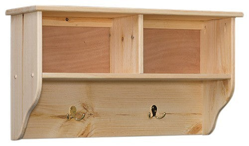 [32 Inch] Amish Double Cubby Wall Shelf – Wood You Trinidad